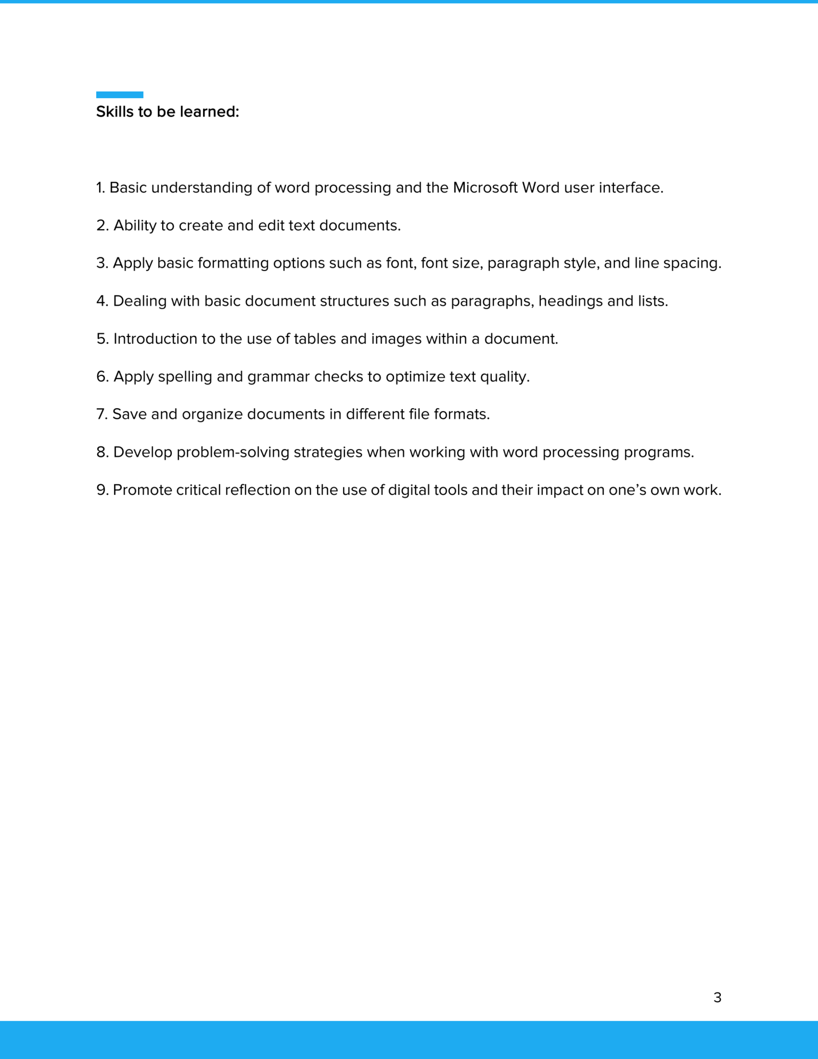 Unterrichtsmaterial: Learning Word Basics - Lehrer-Online