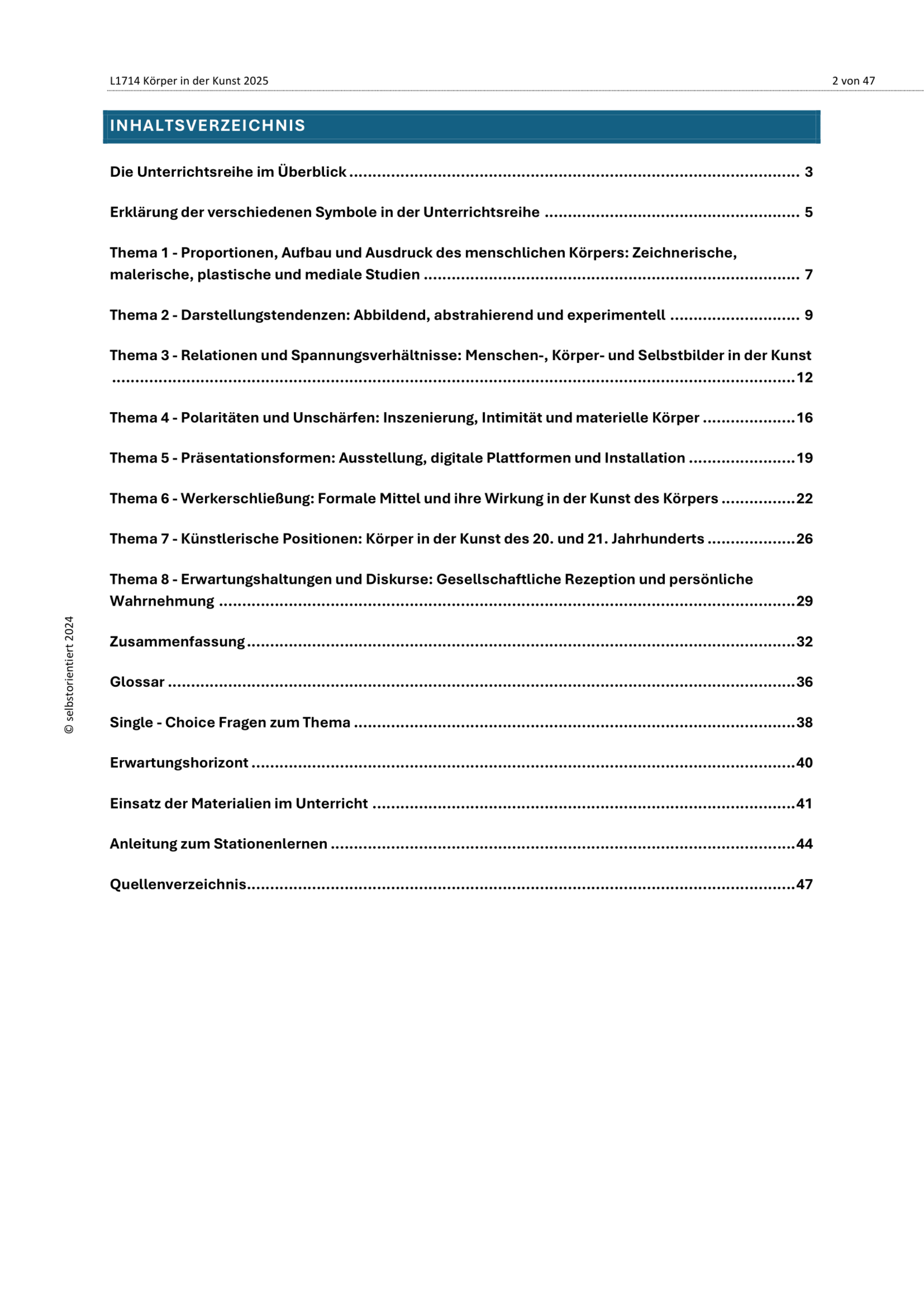 Unterrichtsreihe: Körper in der Kunst – Proportionen, Aufbau und ...