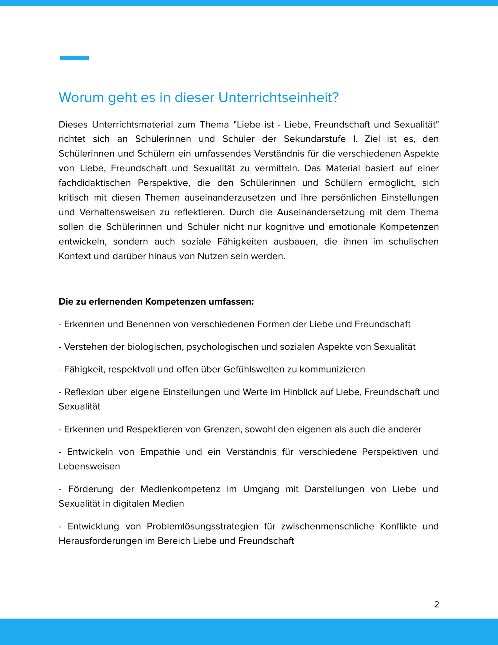 Unterrichtsmaterial: Liebe ist … – Freundschaft, Liebe und Sexualität ...