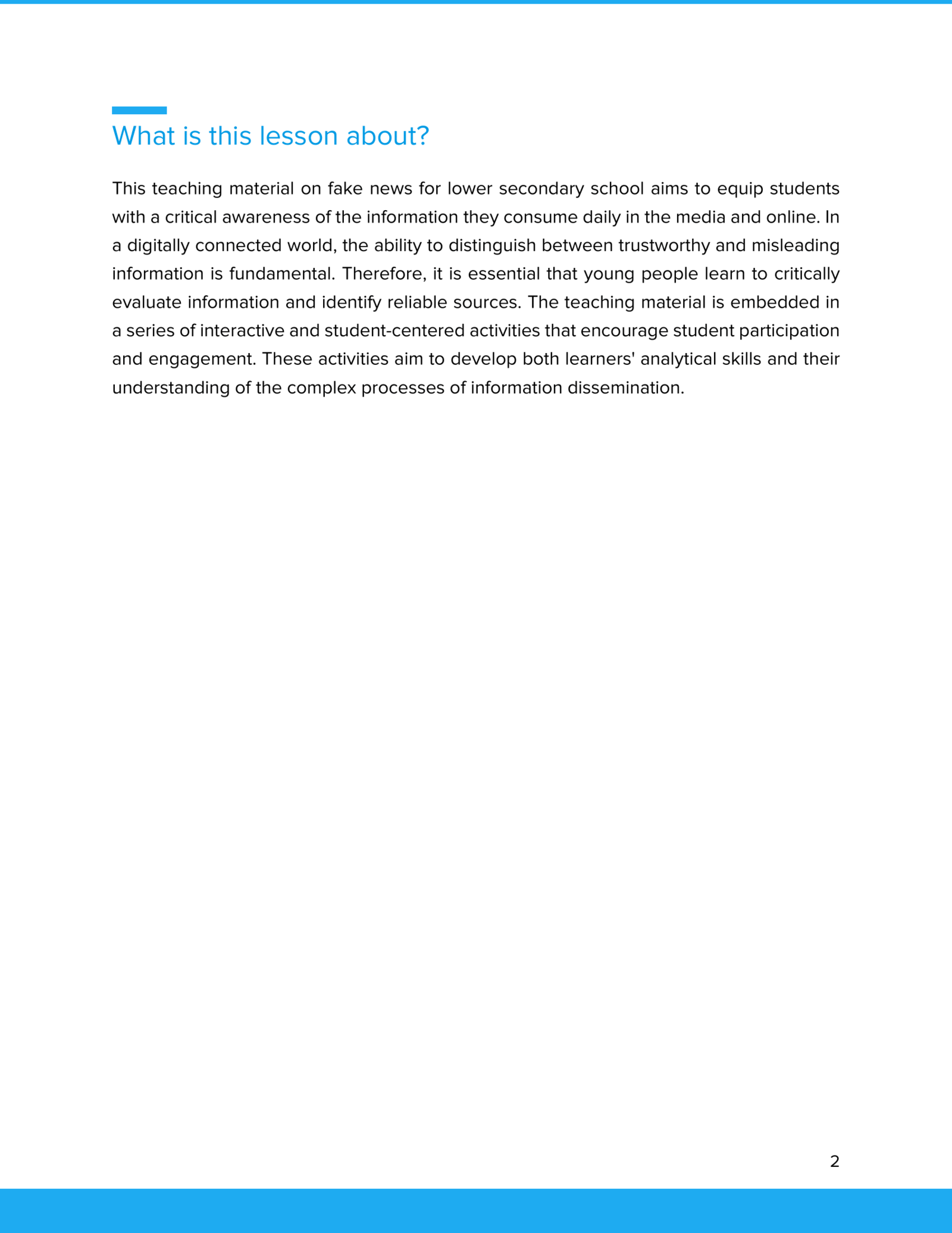 Critical Media Literacy: Workbook Fake News - Lehrer-Online