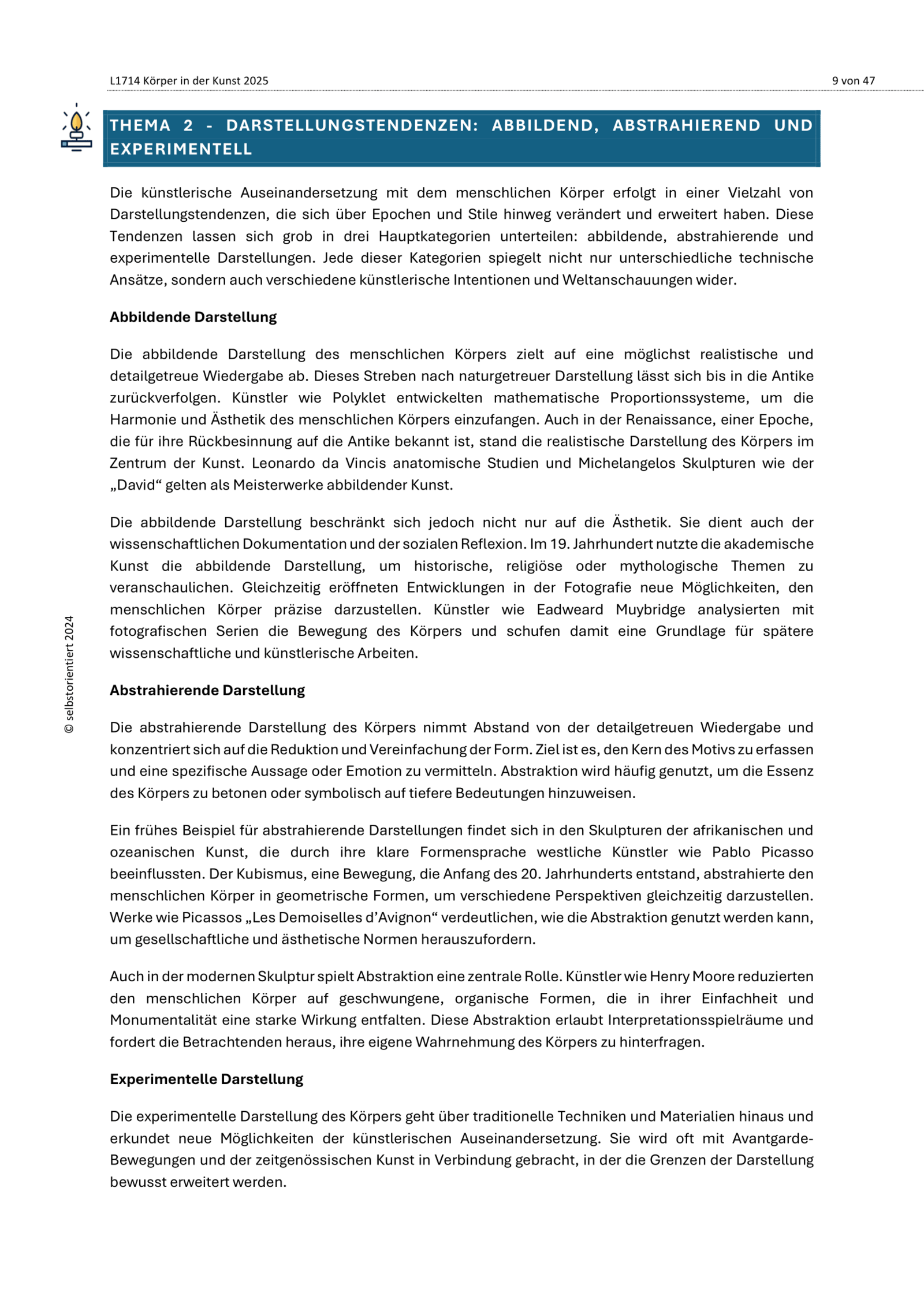 Unterrichtsreihe: Körper in der Kunst – Proportionen, Aufbau und ...