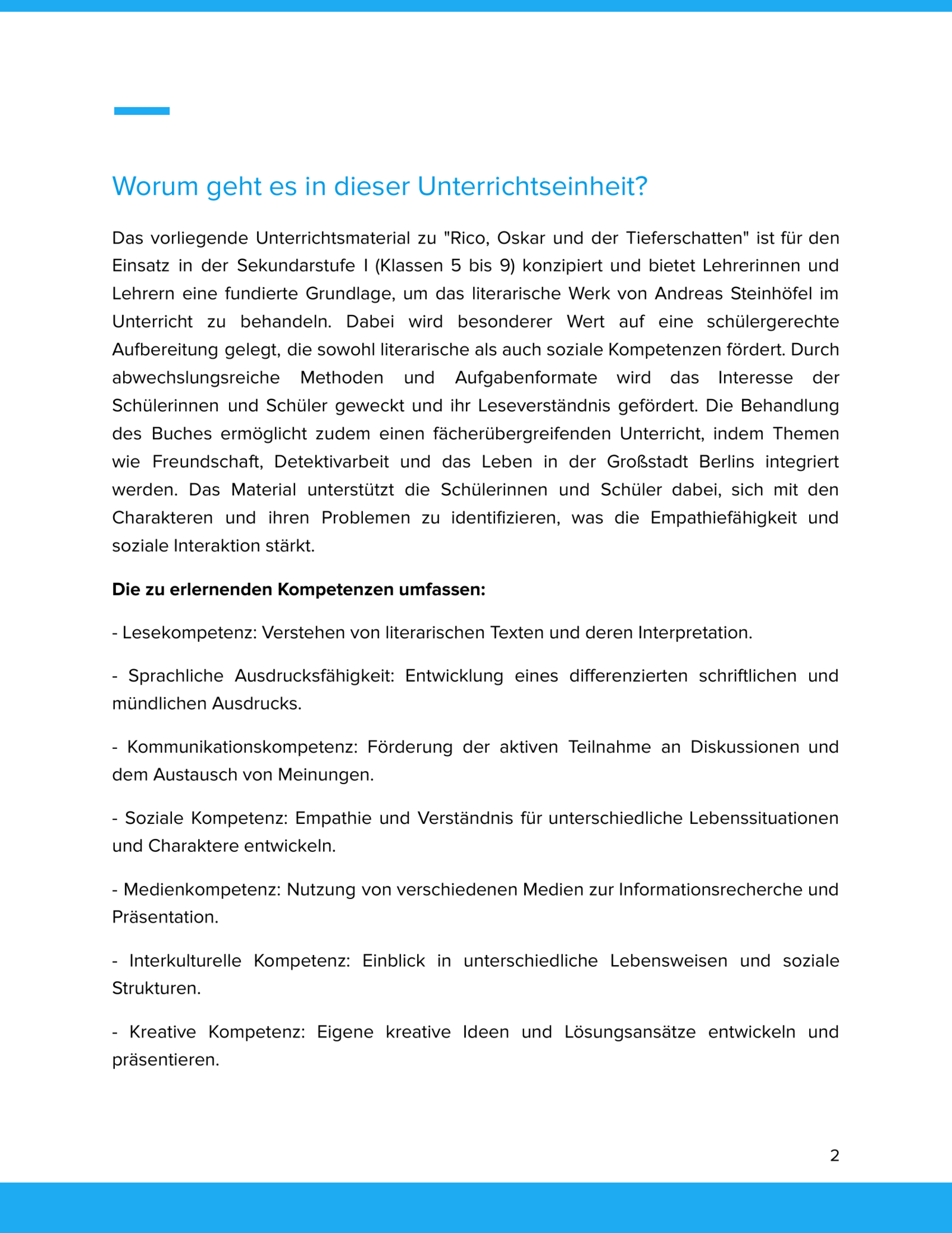 Unterrichtsmaterial: Rico, Oskar und der Tieferschatten - Lehrer-Online